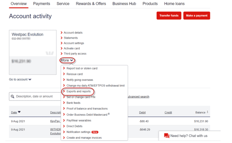 NAB Online Banking | Help Center | Online Transaction